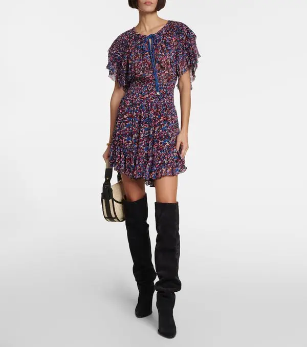 MARANT ETOILE Florise Printed Georgette Minidress