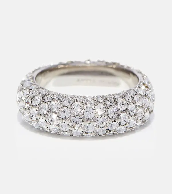 Amina Muaddi Cameron Crystal Ring - Silver