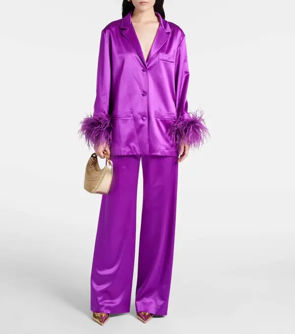 Valentino Garavani Silk Satin Wide-leg Pants