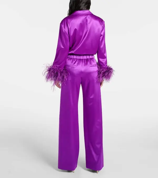 Valentino Garavani Silk Satin Wide-leg Pants