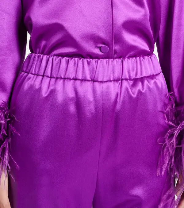 Valentino Garavani Silk Satin Wide-leg Pants