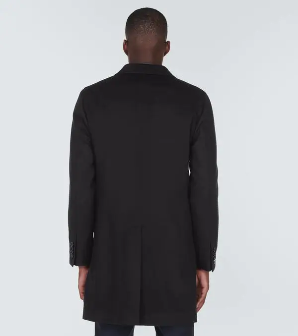 Zegna Wool And Cashmere-blend Overcoat - Black