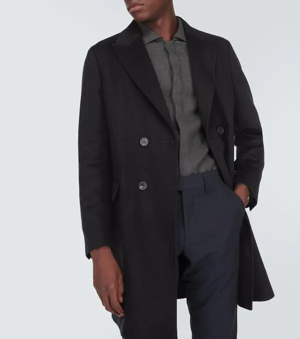 Zegna Wool And Cashmere-blend Overcoat - Black