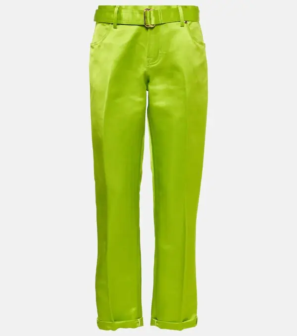 TOM FORD Cuffed Straight Silk Pants