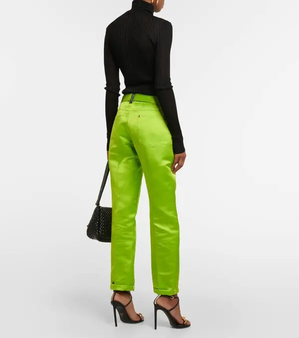 TOM FORD Cuffed Straight Silk Pants
