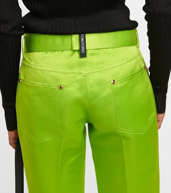 TOM FORD Cuffed Straight Silk Pants