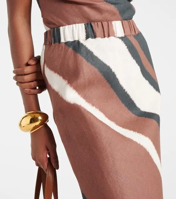 Faithfull The Brand Dalicenca Striped Linen Maxi Skirt