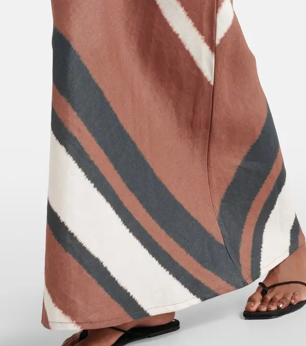 Faithfull The Brand Dalicenca Striped Linen Maxi Skirt