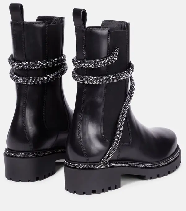 Rene Caovilla Cleo Embellished Leather Chelsea Boots