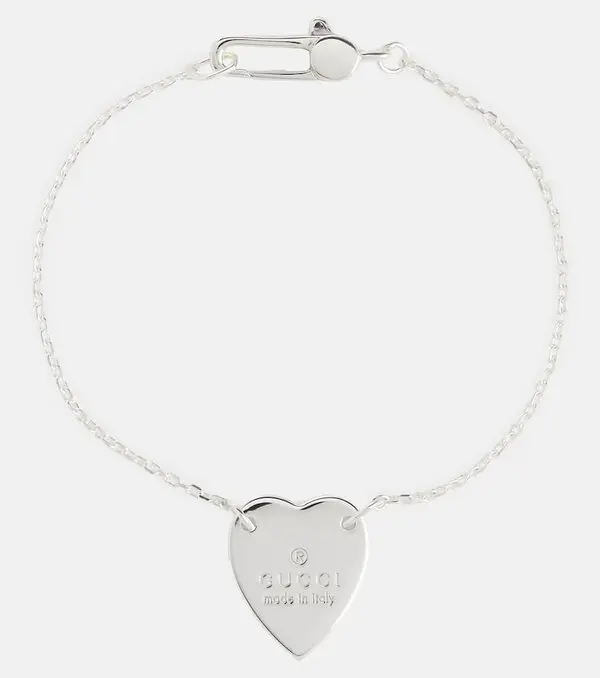 Gucci Sterling Heart Chain Bracelet - Silver