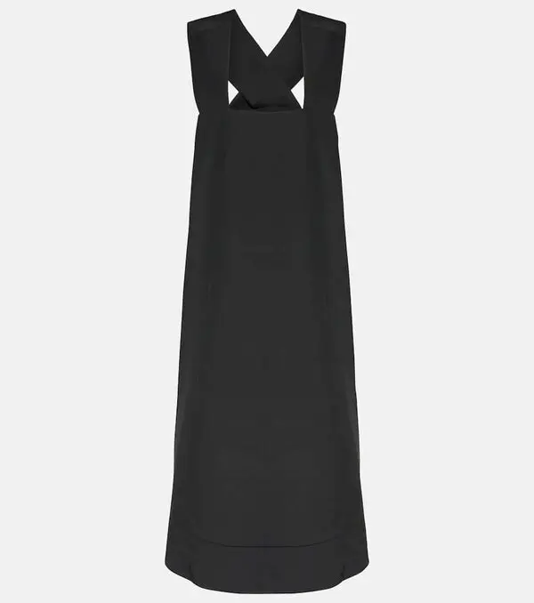 Co Border Wool-blend Faille Midi Dress - Black