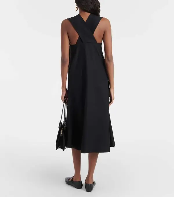Co Border Wool-blend Faille Midi Dress