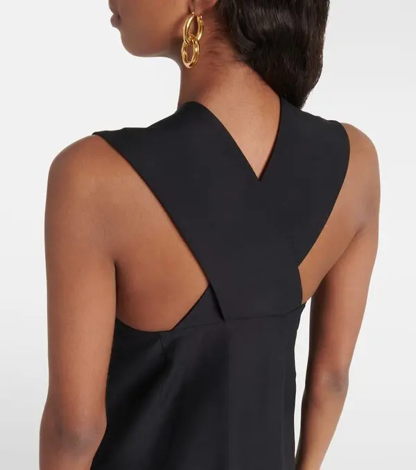 Co Border Wool-blend Faille Midi Dress