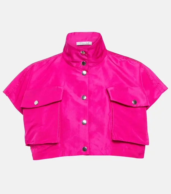 LAQUAN SMITH Cropped Satin Jacket - Pink