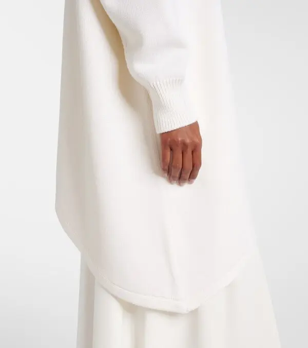 Alaïa Asymmetric Caped Wool Sweater