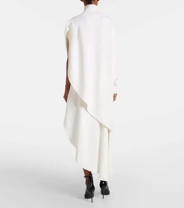 Alaïa Asymmetric Caped Wool Sweater