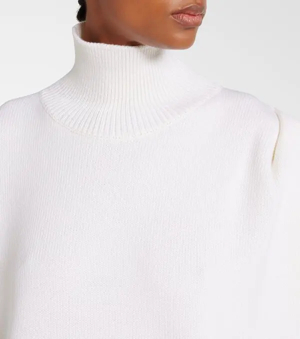 Alaïa Asymmetric Caped Wool Sweater