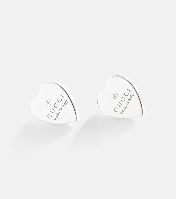 Gucci Sterling Heart Stud Earrings