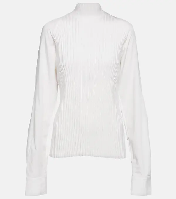TOTEME Ribbed-knit Wool-blend Top