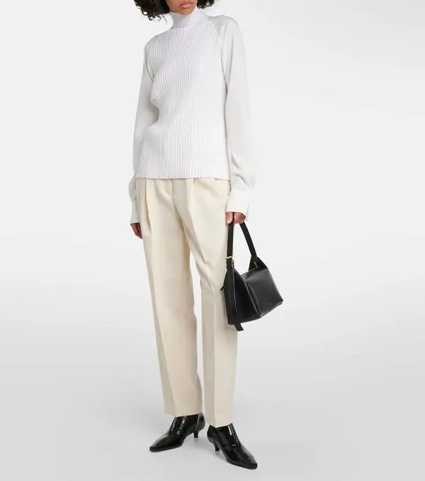 TOTEME Ribbed-knit Wool-blend Top