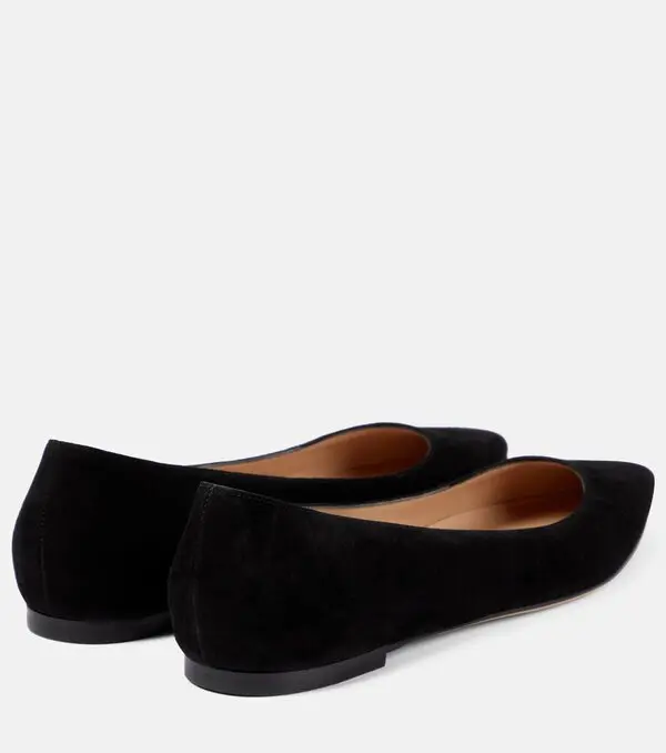 GIANVITO ROSSI Suede Ballet Flats - Black