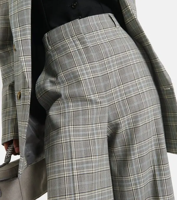 Stella McCartney Checked Wool Flared Trousers