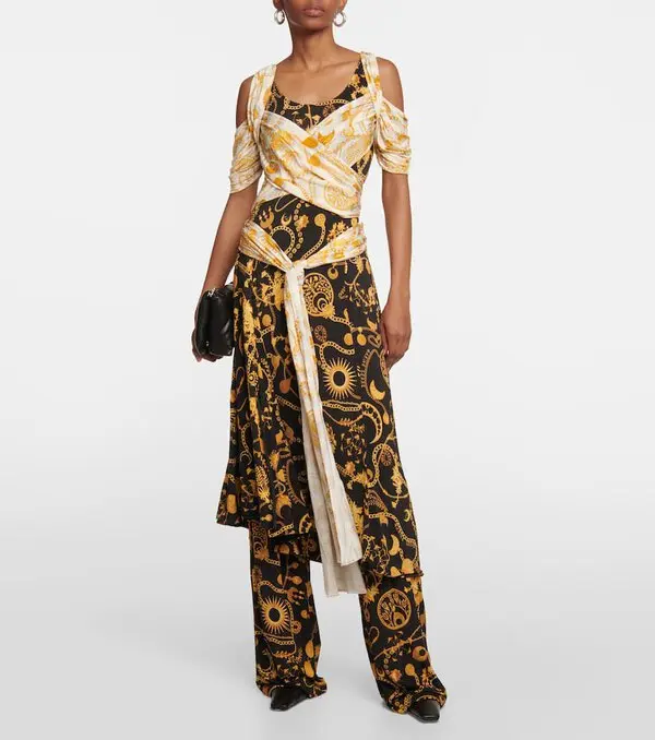 MARINE SERRE Printed Midi Dress - Multicoloured