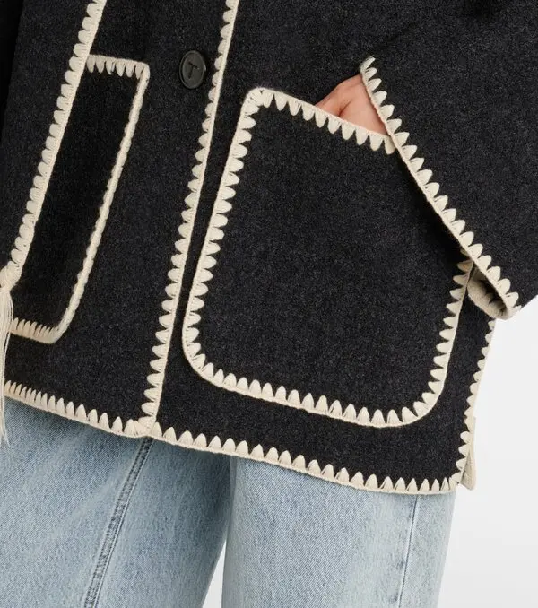 TOTEME Embroidered Wool-blend Jacket