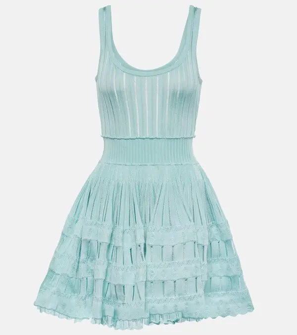 Alaïa Open-knit Mini Dress - Green