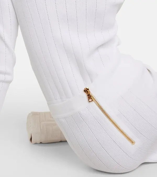 Balmain High-rise Knit Miniskirt - White