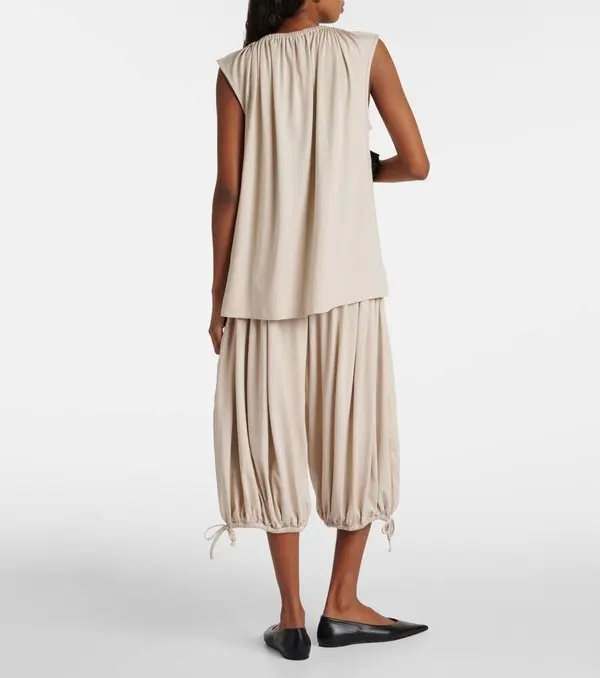 TOTEME Gathered Jersey Top - Beige