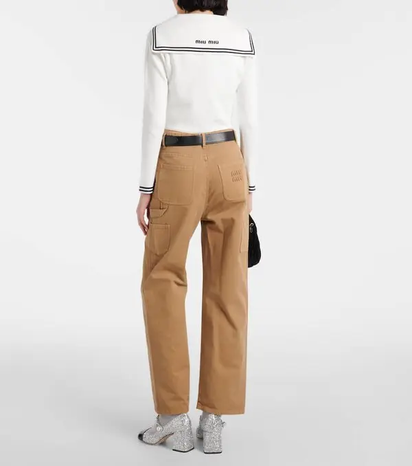 Miu Miu Striped Cotton-blend Cardigan