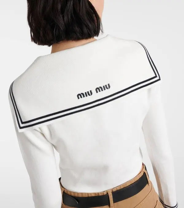 Miu Miu Striped Cotton-blend Cardigan