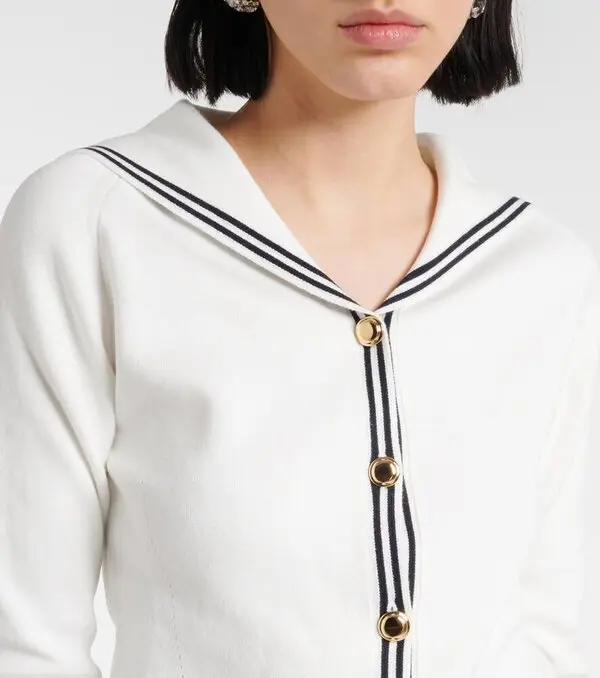 Miu Miu Striped Cotton-blend Cardigan