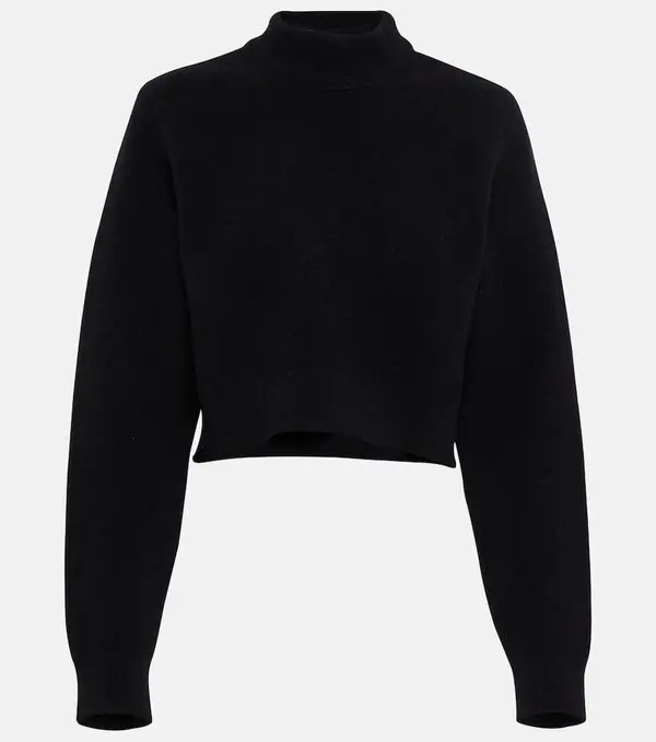 Alaïa Cropped Virgin Wool Turtleneck Sweater