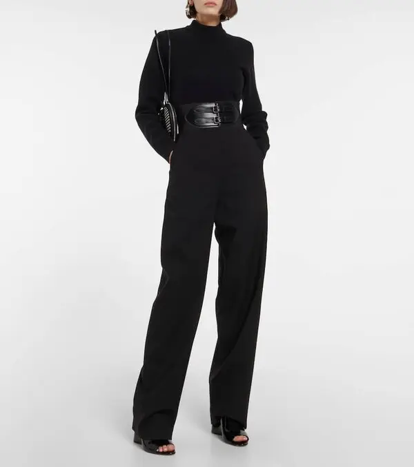 Alaïa Cropped Virgin Wool Turtleneck Sweater