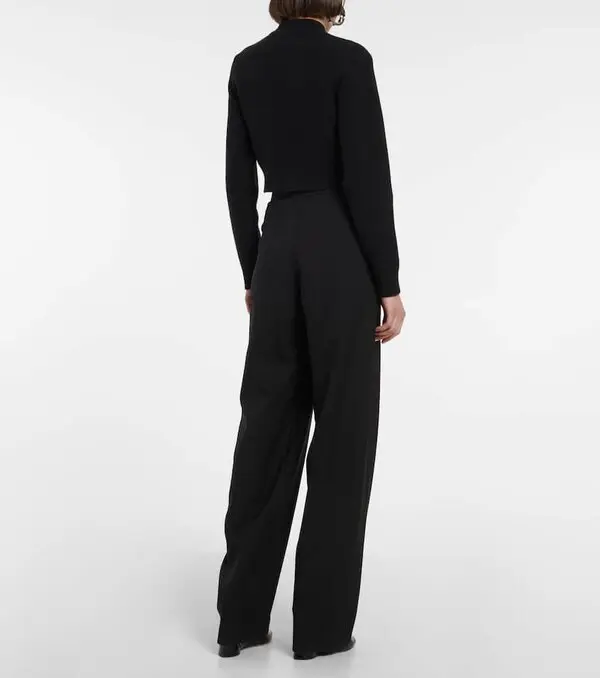 Alaïa Cropped Virgin Wool Turtleneck Sweater