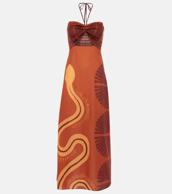 Johanna Ortiz Cotton Maxi Dress - Brown