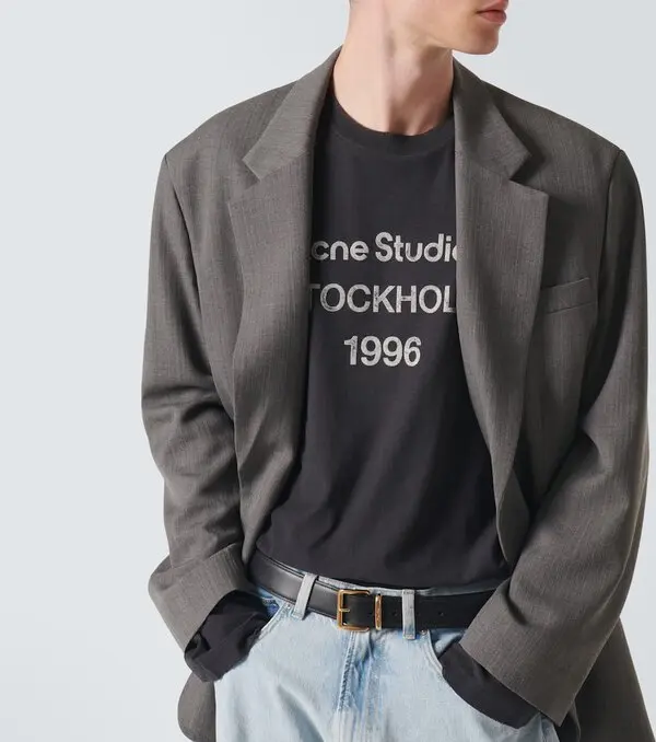 Acne Studios Logo Distressed Jersey T-shirt - Black