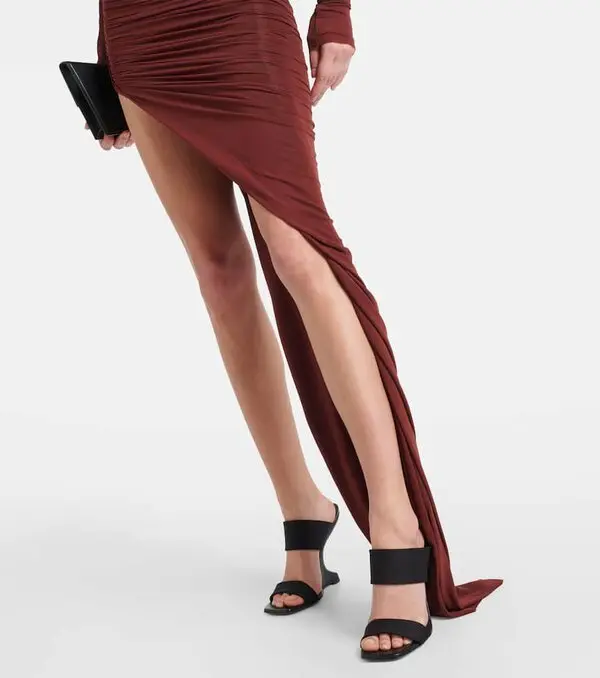 Rick Owens Gathered Maxi Skirt - Brown