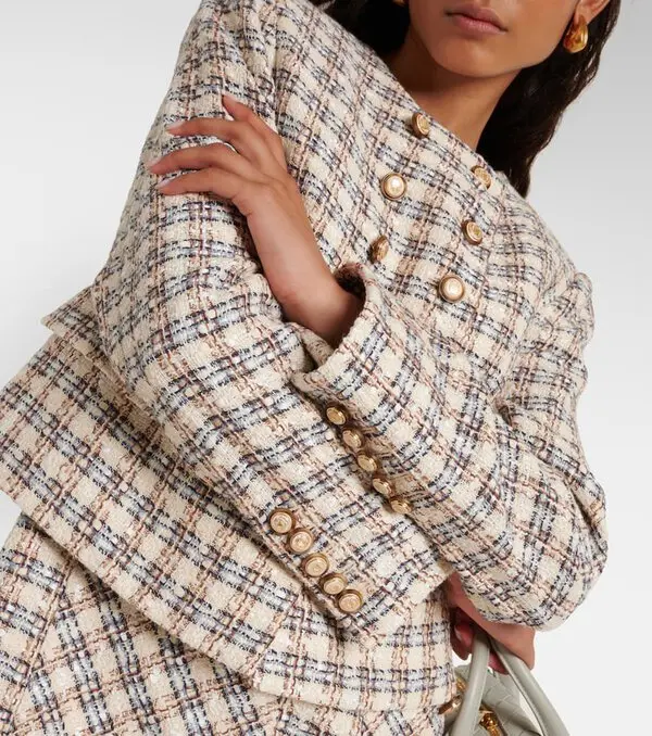 Veronica Beard Bentley Checked Tweed Jacket