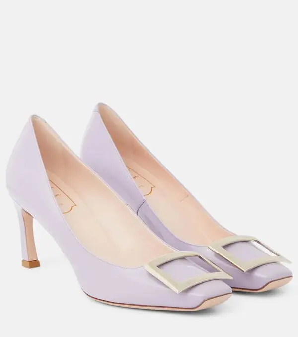 ROGER VIVIER Trompette 70 Patent Leather Pumps - Purple