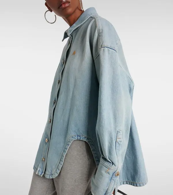 Attico Asymmetrical Denim Shirt - Blue