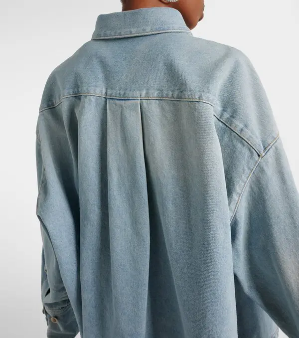 Attico Asymmetrical Denim Shirt - Blue