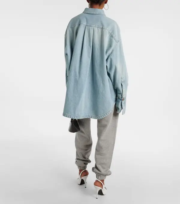 Attico Asymmetrical Denim Shirt - Blue