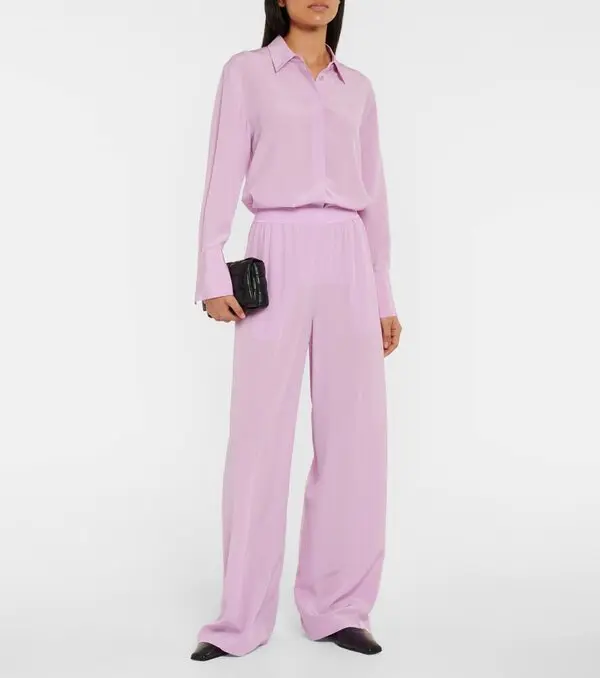 JOSEPH Hulin Silk Crepe Wide-leg Pants