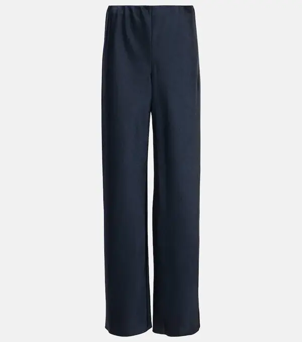 Vince Fluid Satin Straight Pants - Black