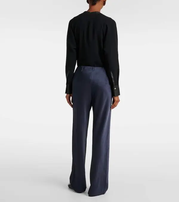 Vince Fluid Satin Straight Pants - Black