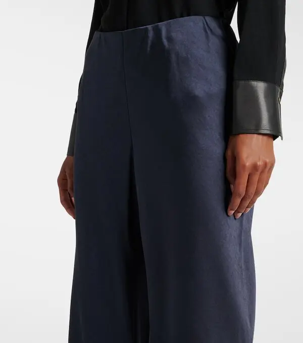 Vince Fluid Satin Straight Pants - Black