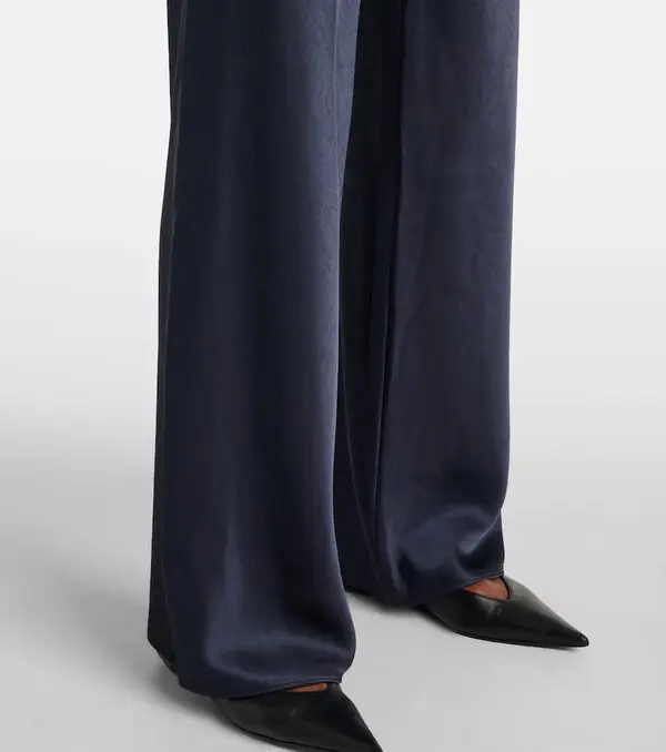 Vince Fluid Satin Straight Pants - Black